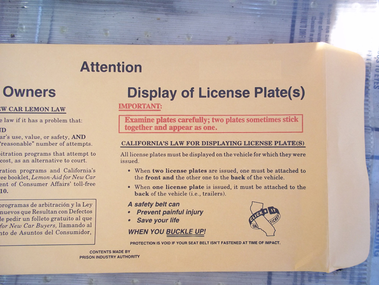 California Vehicle License Plates Front And Back The Law Offices 